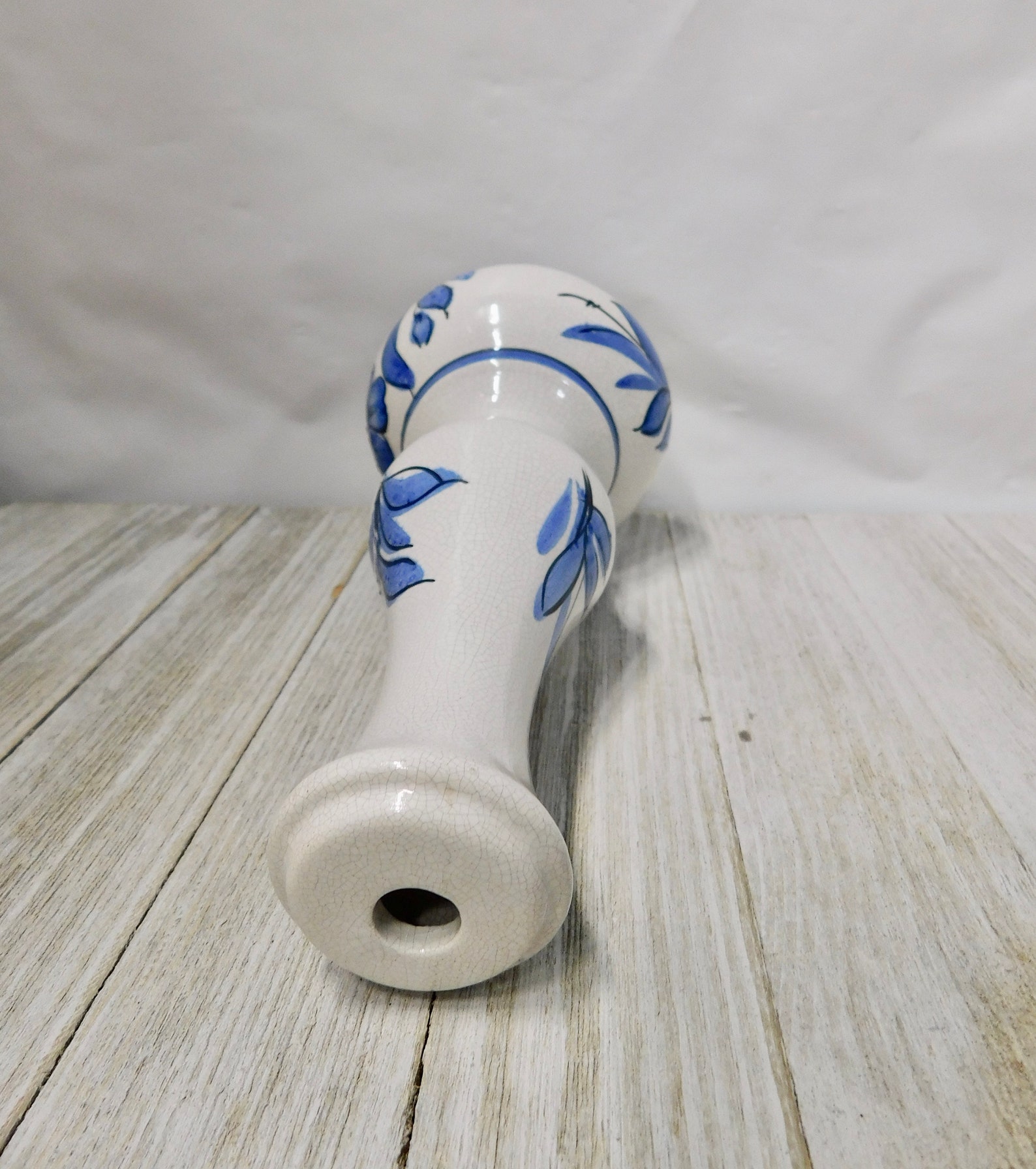 Vintage Italian Hand Painted Delft Blue Floral Crackled - Etsy