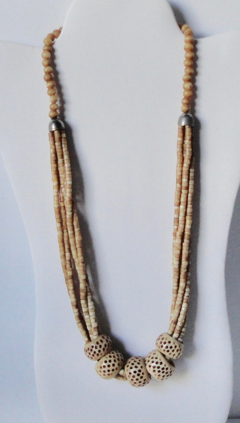 Vintage Multi-strands Ox Bone Tribal Necklace. Ethnic Boho - Etsy