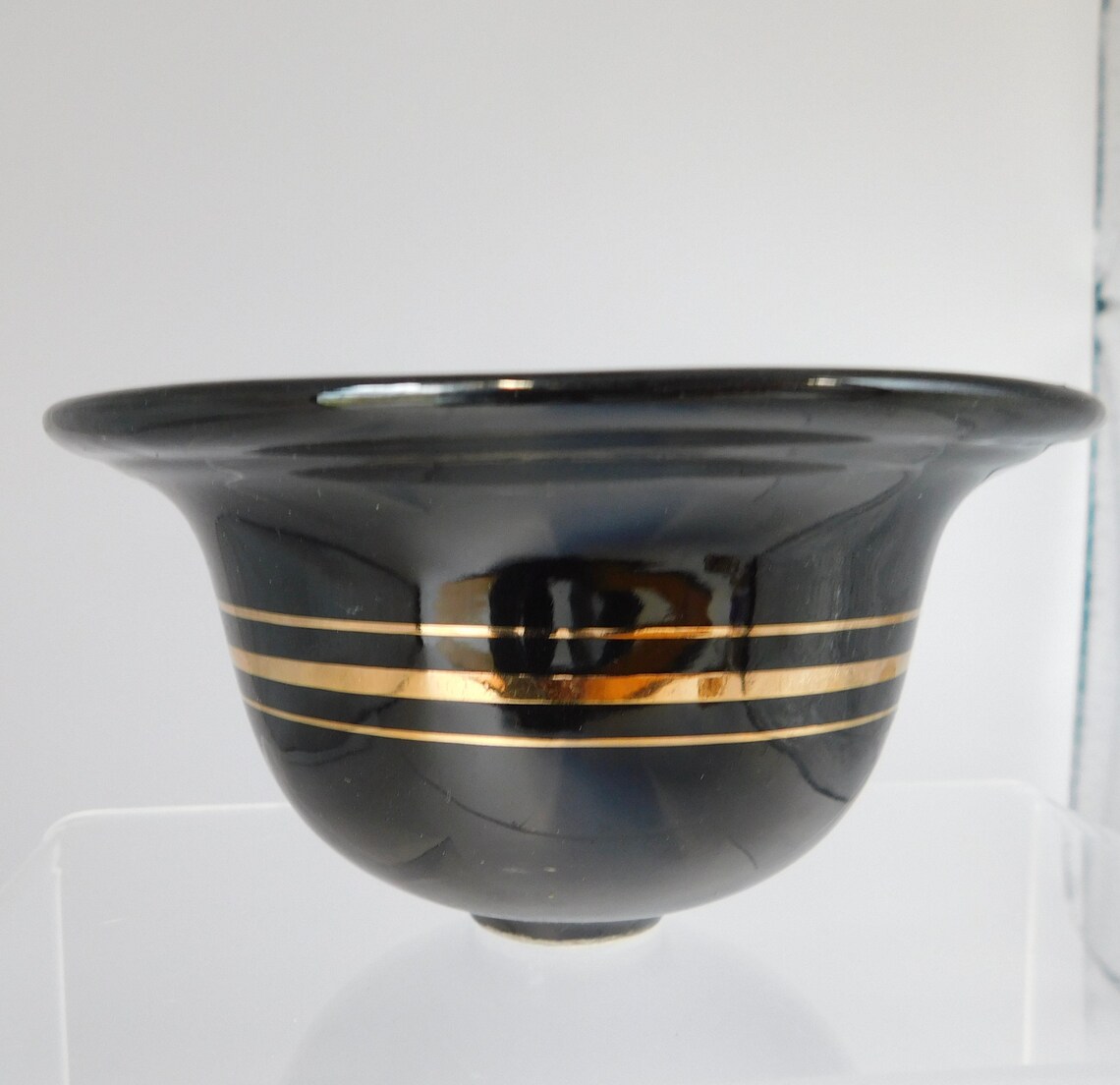 Vintage Black and Gold Porcelain Cup/bobeche for Chandeliers. - Etsy