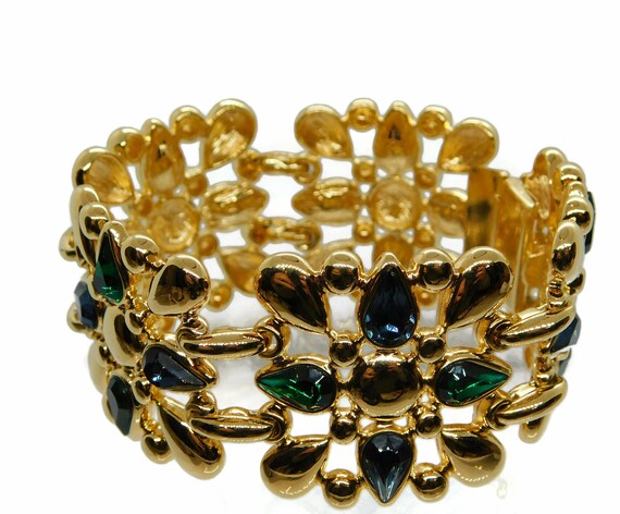 Vintage Sandra Burrow Miller Gold tone Bracelet with… - Gem