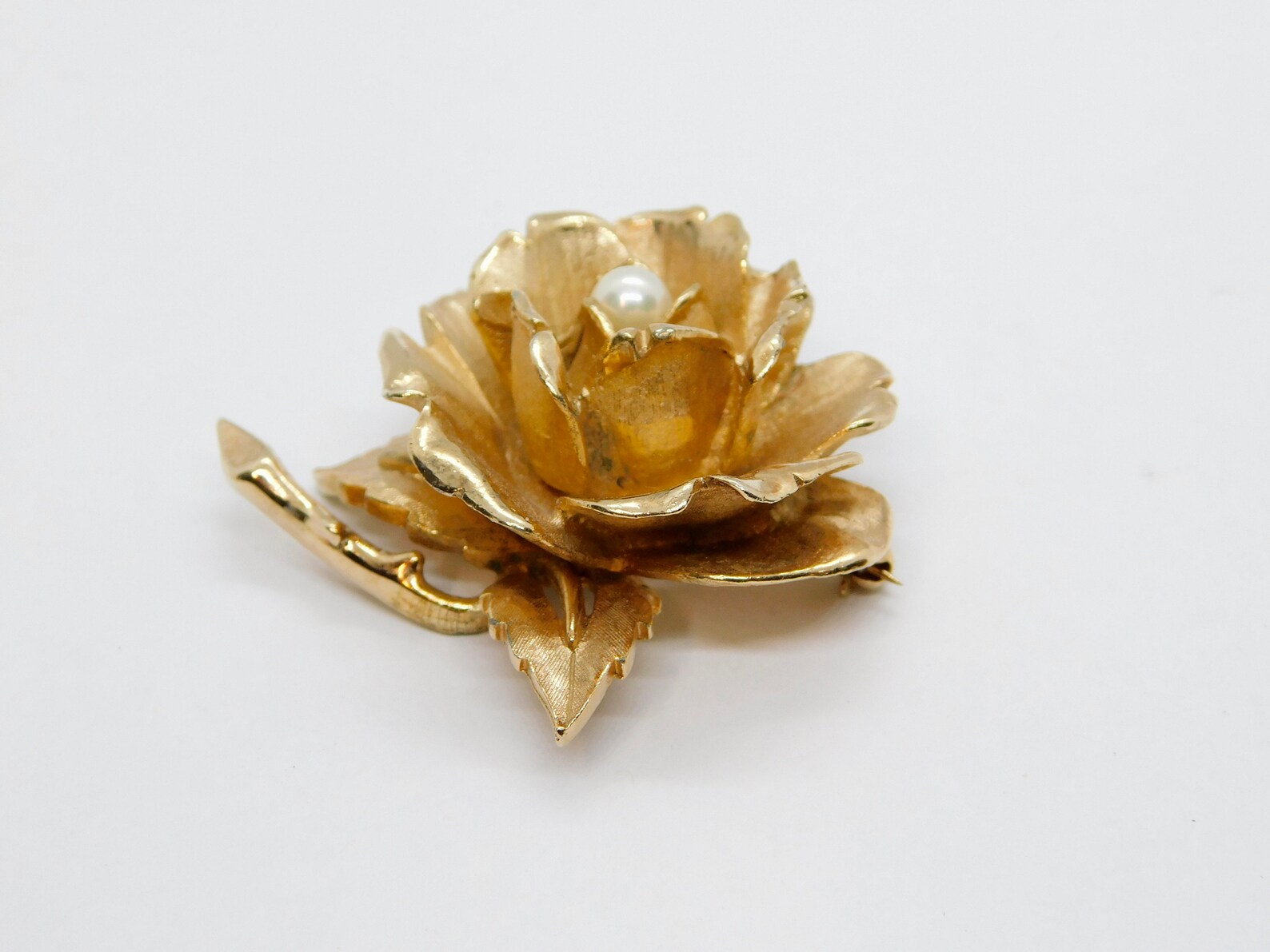 Vintage MARCEL BOUCHER Gold Plate Cultured Pearl Rose Brooch. 8371P - Etsy