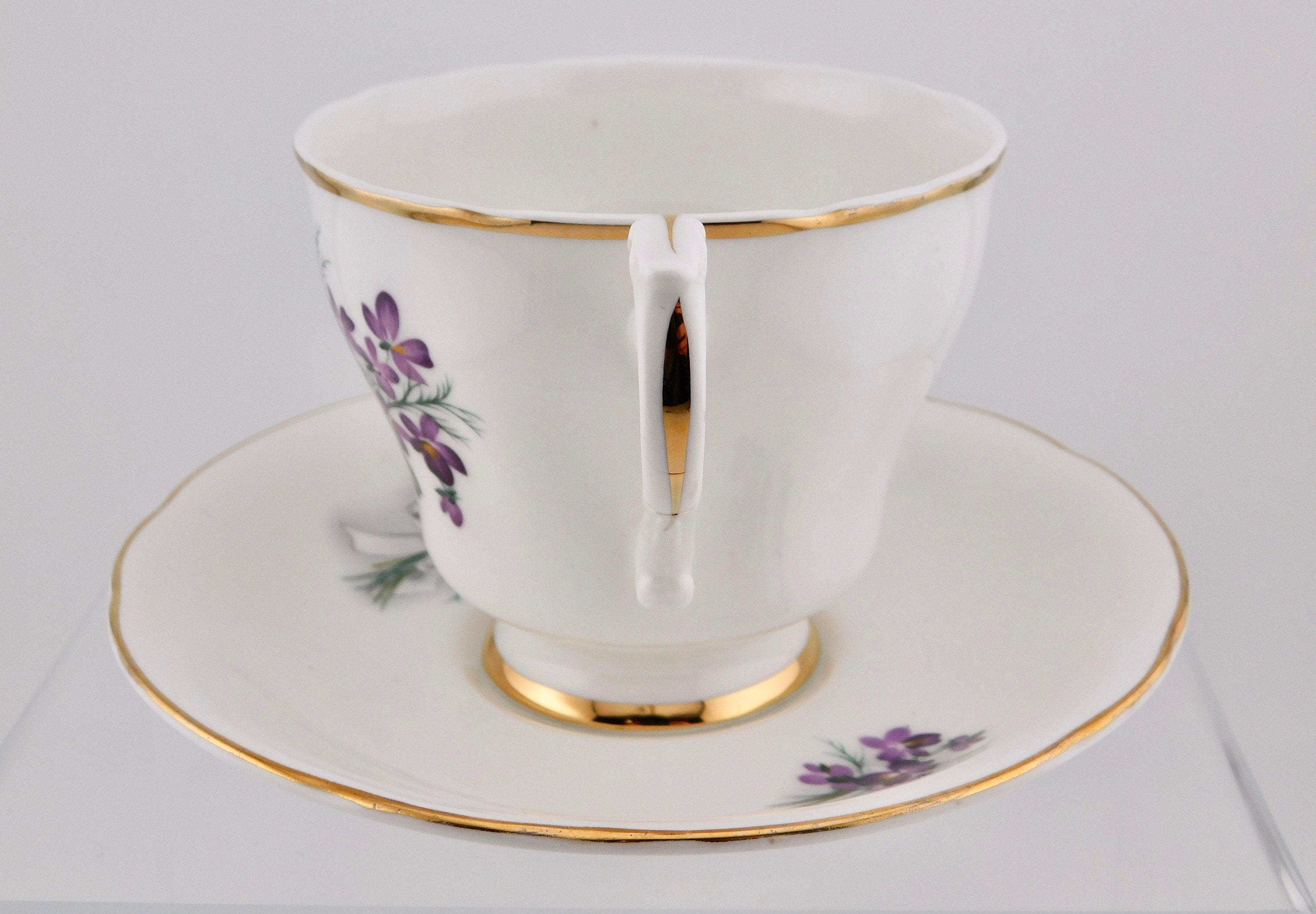 Vintage LIVERPOOL ROAD Pottery Violets and Bow Teacup and Saucer ...