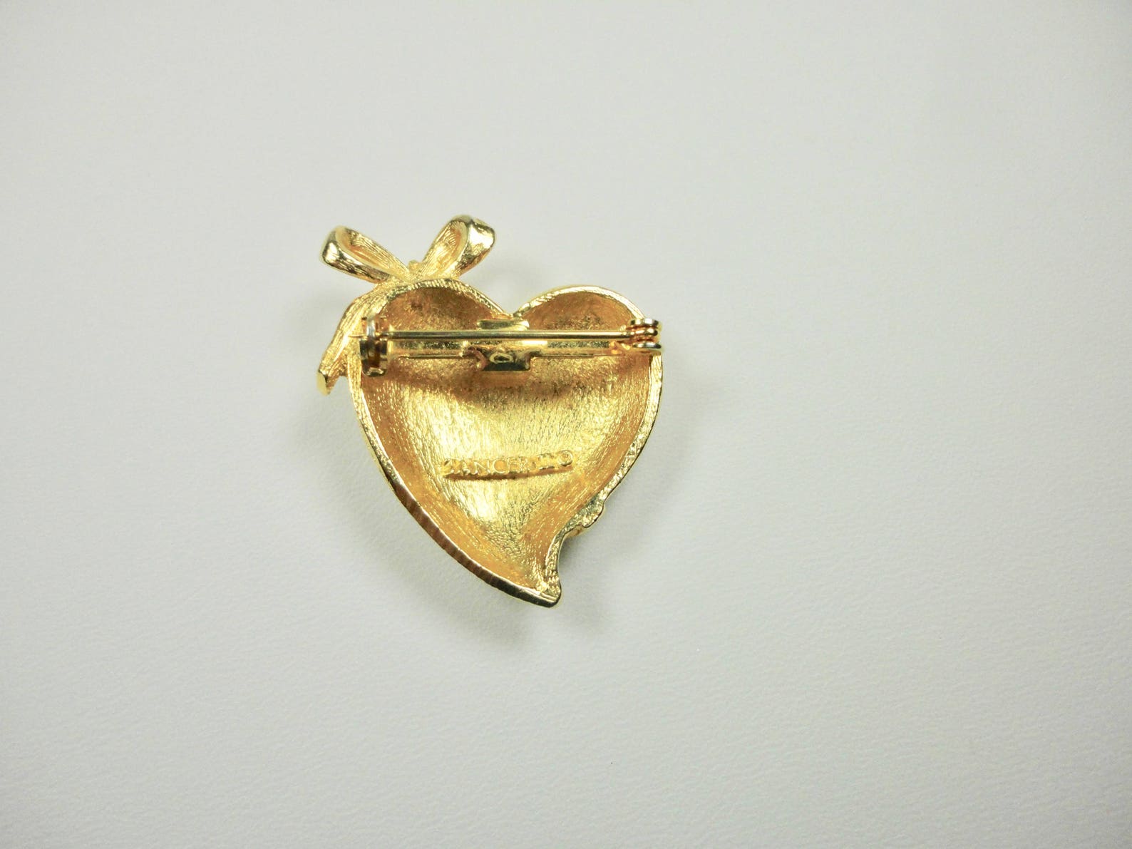 Vintage LANCER II Brushed Gold Tone and Blue Rhinestone Heart | Etsy