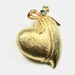 Vintage LANCER II Brushed Gold Tone and Blue Rhinestone Heart Brooch ...
