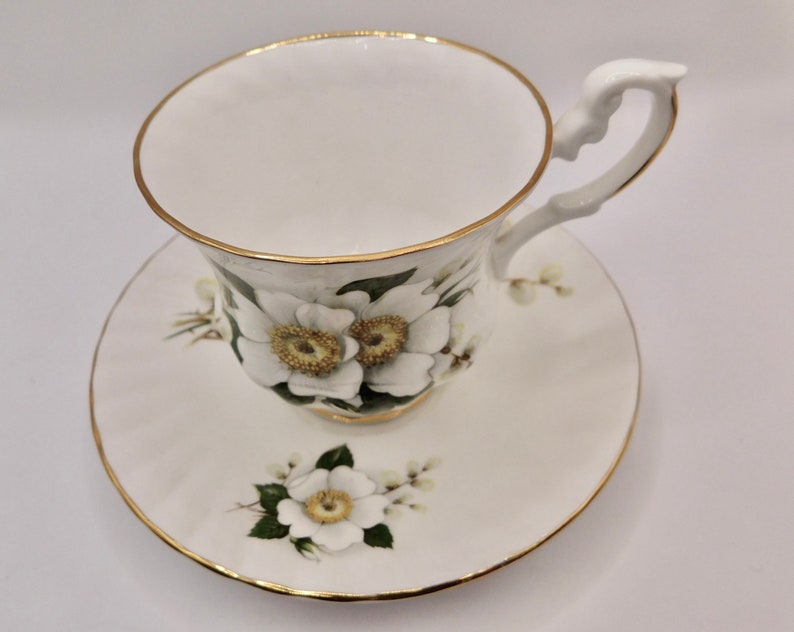 Vintage Royal Dover China White Flowers Teacup and Saucer. - Etsy