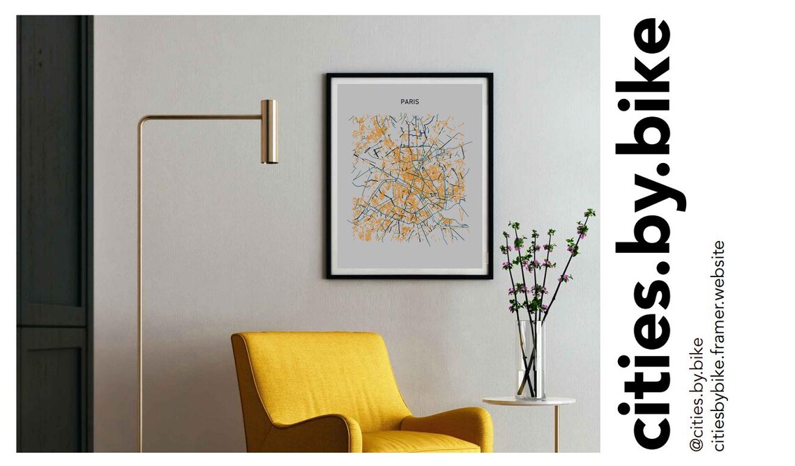 COPENHAGEN Cycling Map (digital Download, Ratio 20x25, High Resolution ...