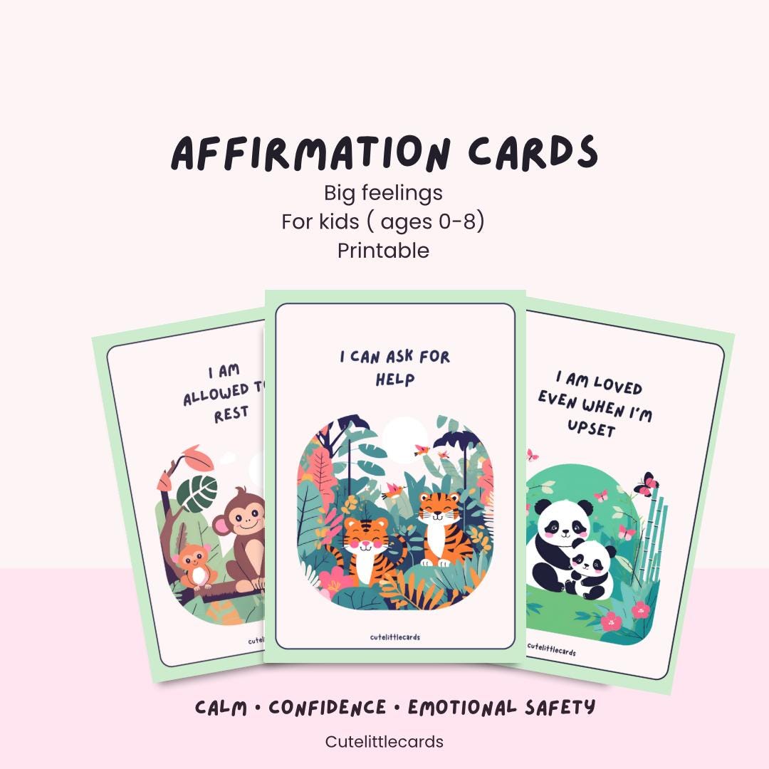 Big Feelings Affirmation Cards for Kids | Printable Emotional ...