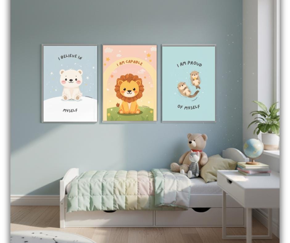 Confidence Affirmation Posters for Kids | I Am Capable, I Am Proud of ...