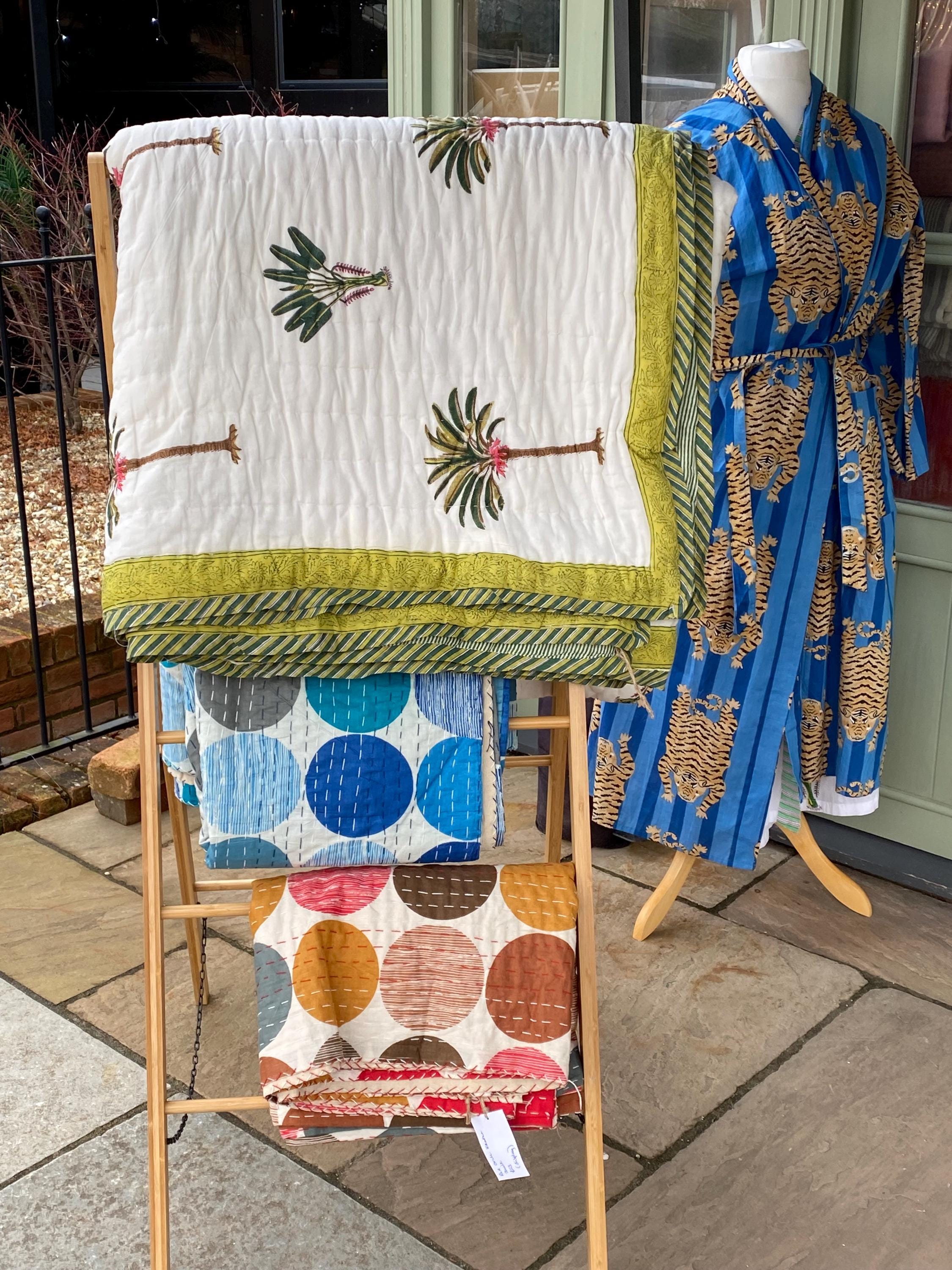Palm Tree Design Reversible Cotton Quilt - Etsy