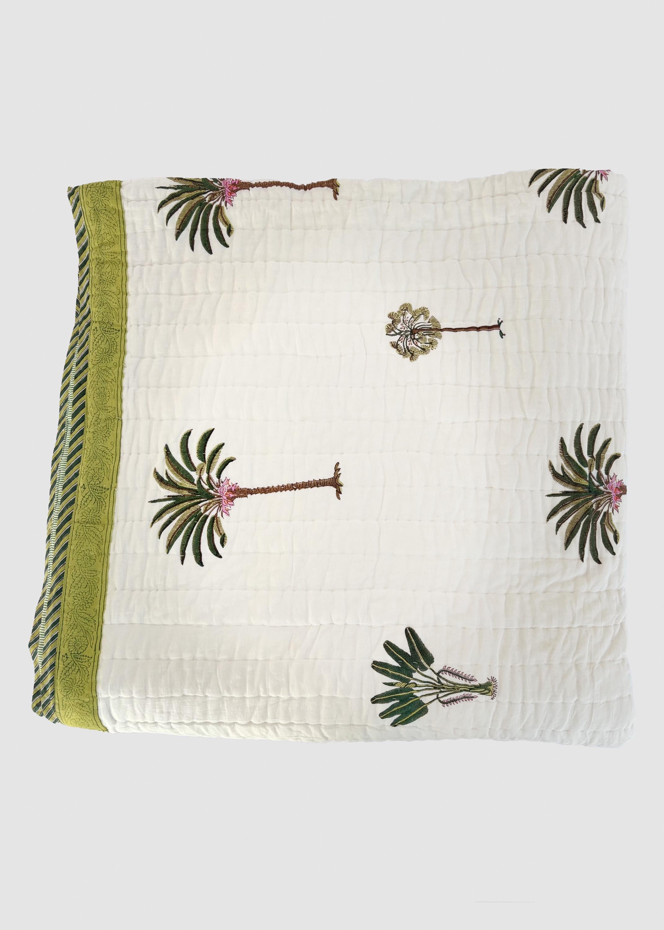 Palm Tree Design Reversible Cotton Quilt - Etsy