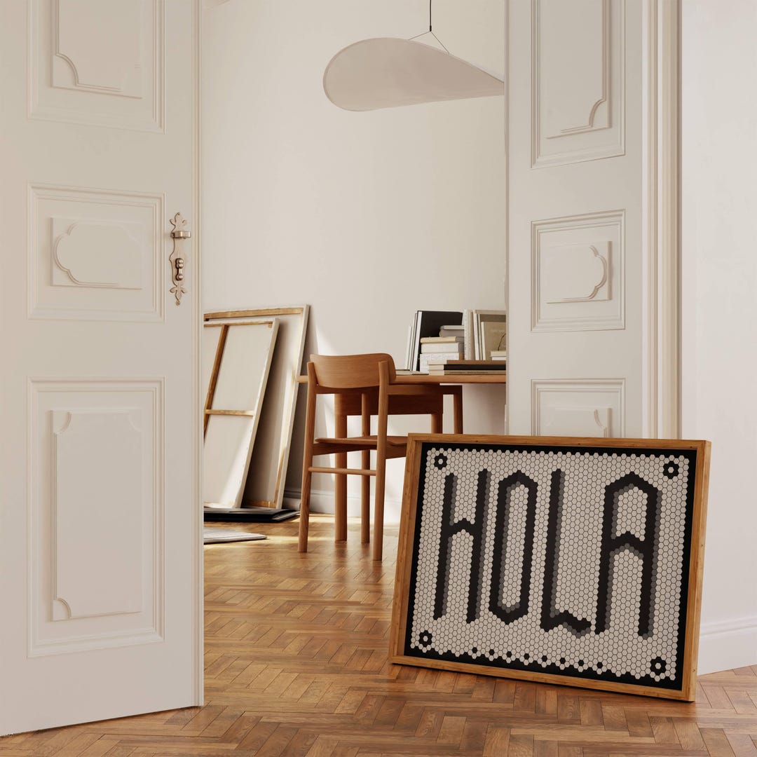 Hola Wall Art Hexagon Tile Art Hola Digital Download - Etsy