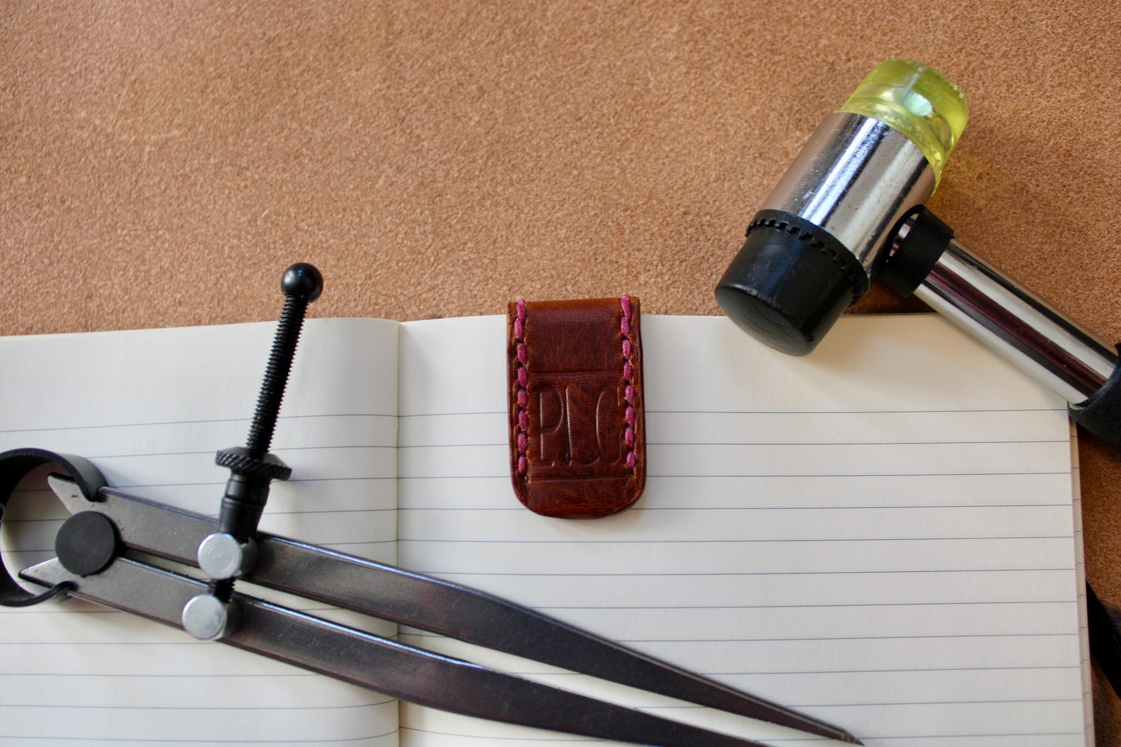 Magnetic Bookmark, Handmade Italian Leather, Customized Gift for Him ...