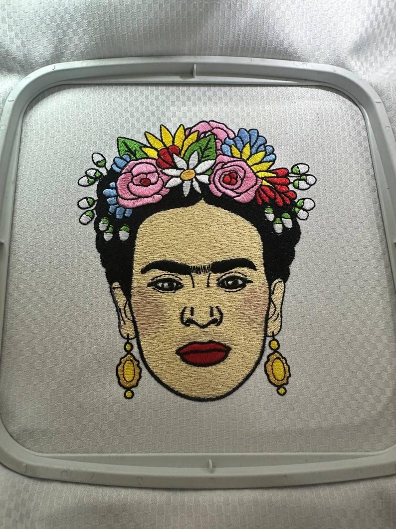 Frida Kahlo Machine Embroidery Design – Colorful Mexican Folk Art ...