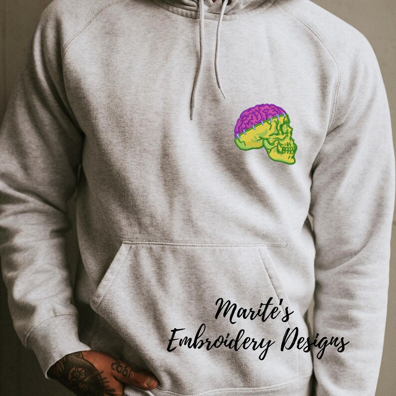 Toxic Skull Embroidery Design - Scary Halloween Machine Embroidery ...