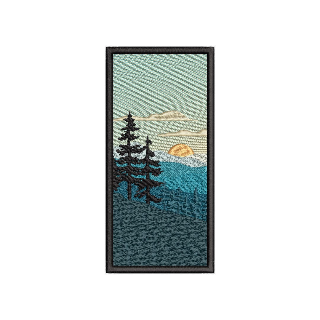 Mountain Sunset Landscape Machine Embroidery Design – Nature Patch ...