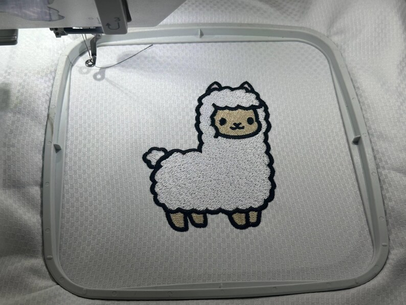 Cute Kawaii Alpaca Embroidery Design – Fluffy Llama Machine Stitch File ...