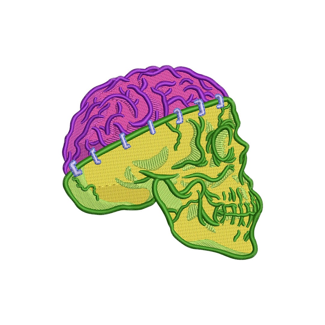 Toxic Skull Embroidery Design - Scary Halloween Machine Embroidery ...