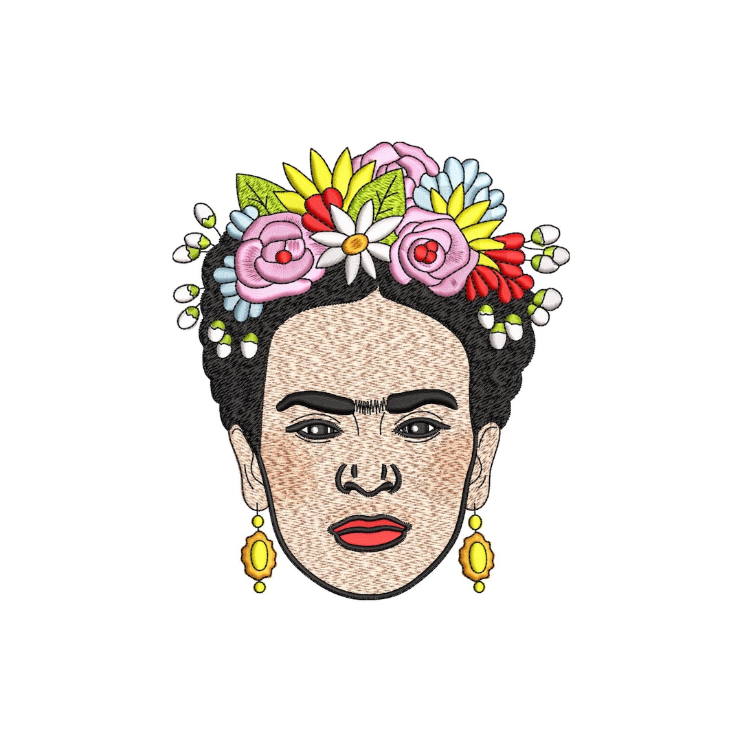Frida Kahlo Machine Embroidery Design – Colorful Mexican Folk Art ...