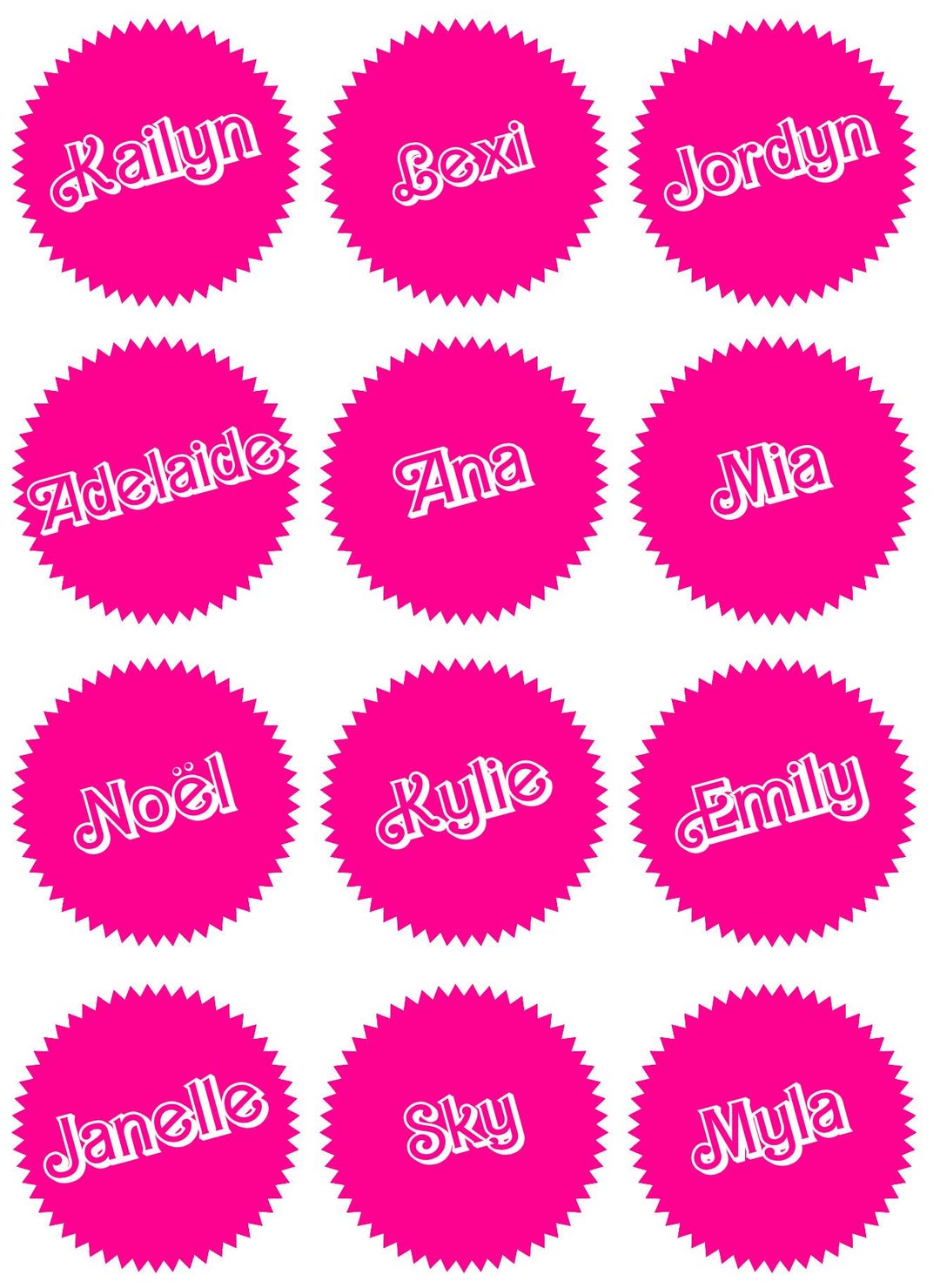 Custom Name Stickers (set of 12) - Etsy