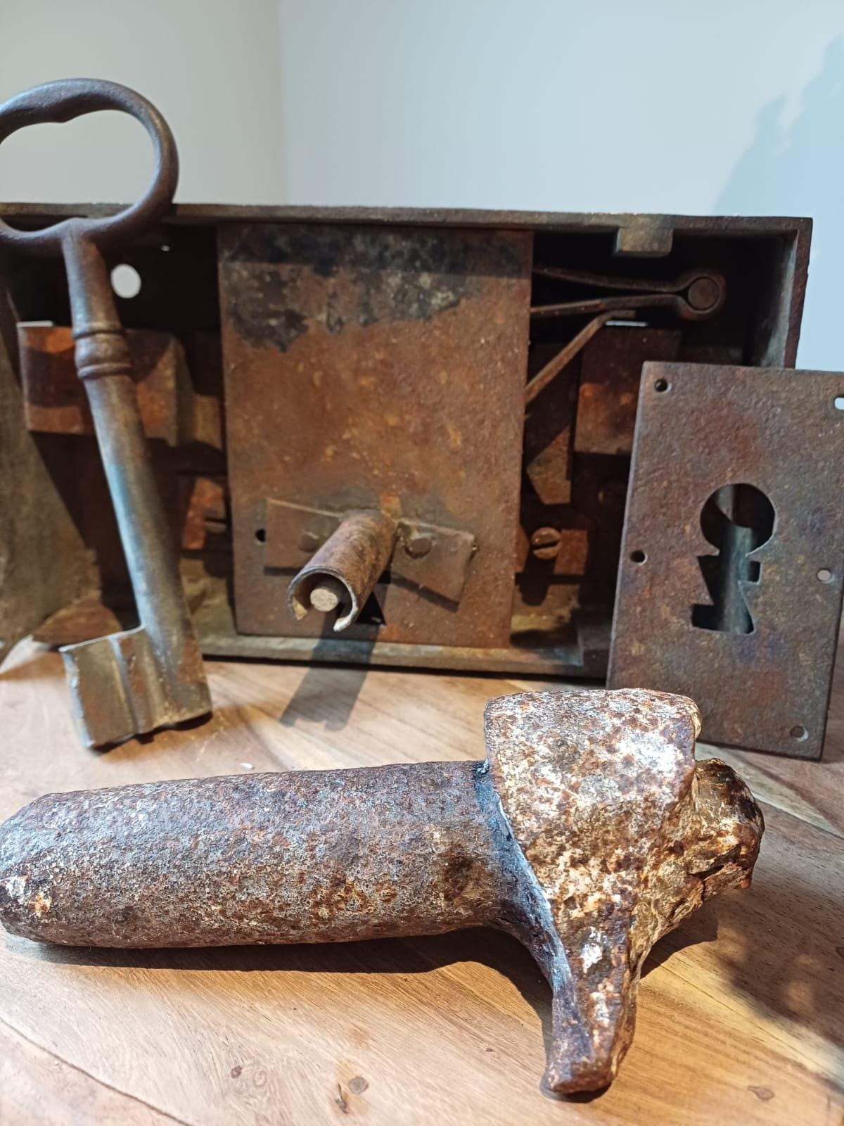 Knights Templar Barbican Gate Lock & Key: 14th-18th Century Hinge Pin ...