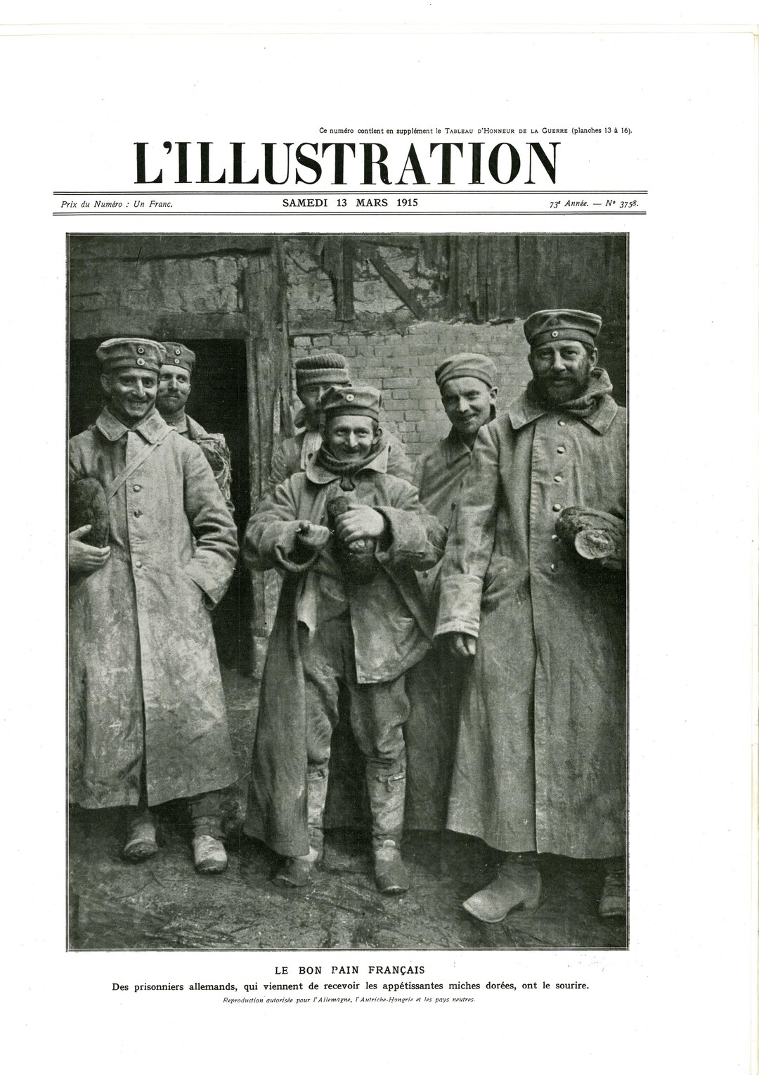 Le Bon Pain Francais 1914-18 the Great War German Prisoners Receiving ...