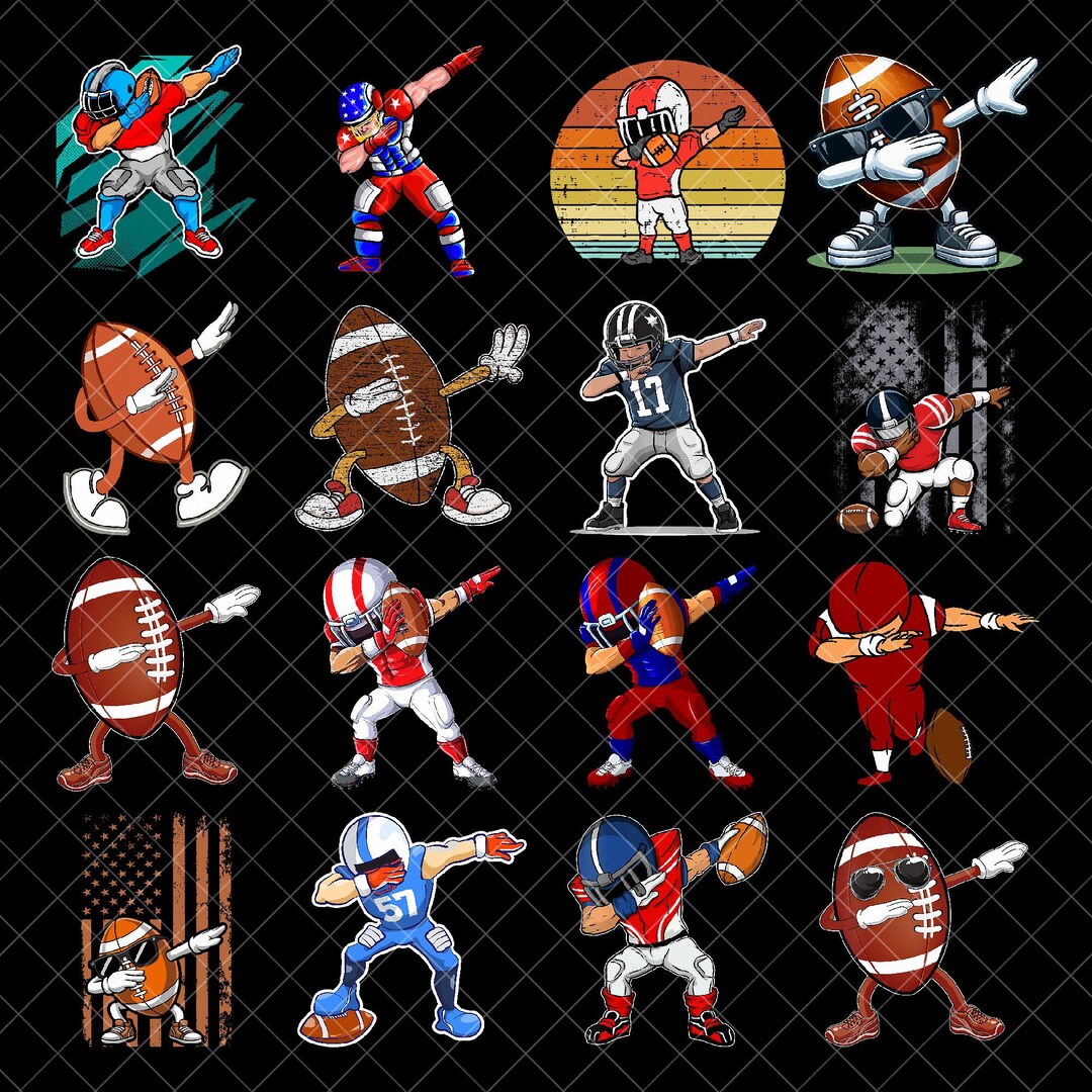 Football Dab PNG Bundle | Funny Dab Pose Football Player Clipart | Game ...