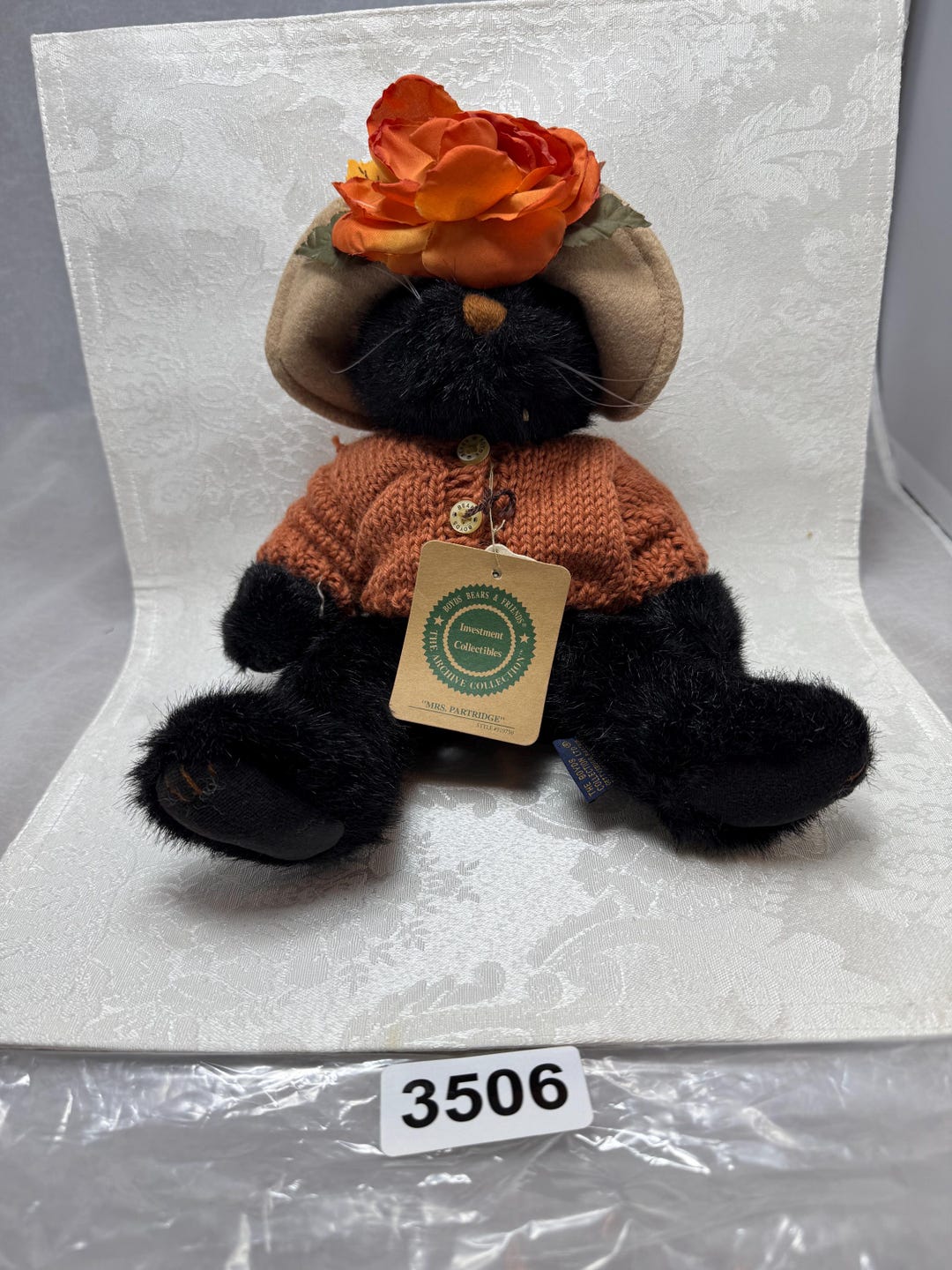 Boyd's Bears - "mrs. Partridge" - 8” Black Cat - Vintage Boyds Plush ...