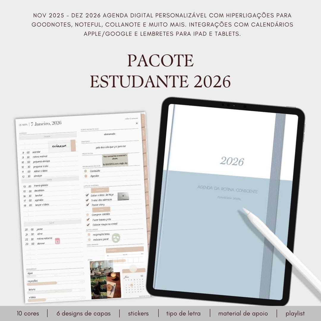 Student Planning Package 2026 - for iPad and Tablet - Digital Planner ...