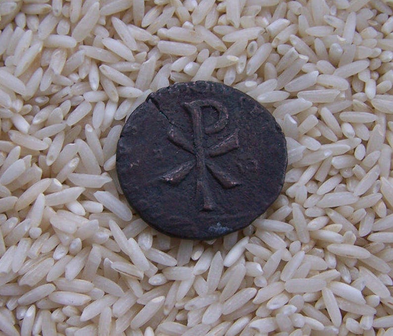 Chi Rho Ancient Coin Replica Silver Ring - Etsy