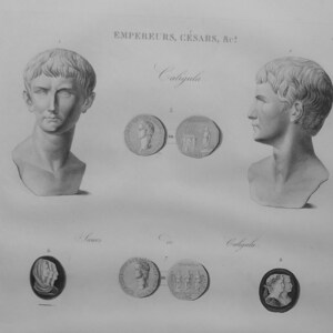 Caligula Large 23 1/2 by 17 1/2 Antique Print of the Roman Emperor ...