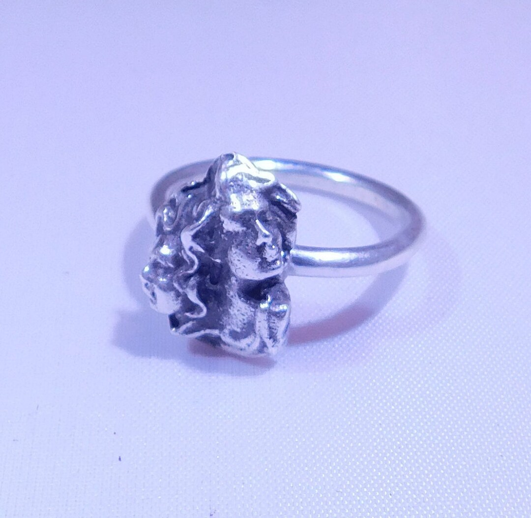 Sterling Silver Two Women Cameo Ring - Etsy