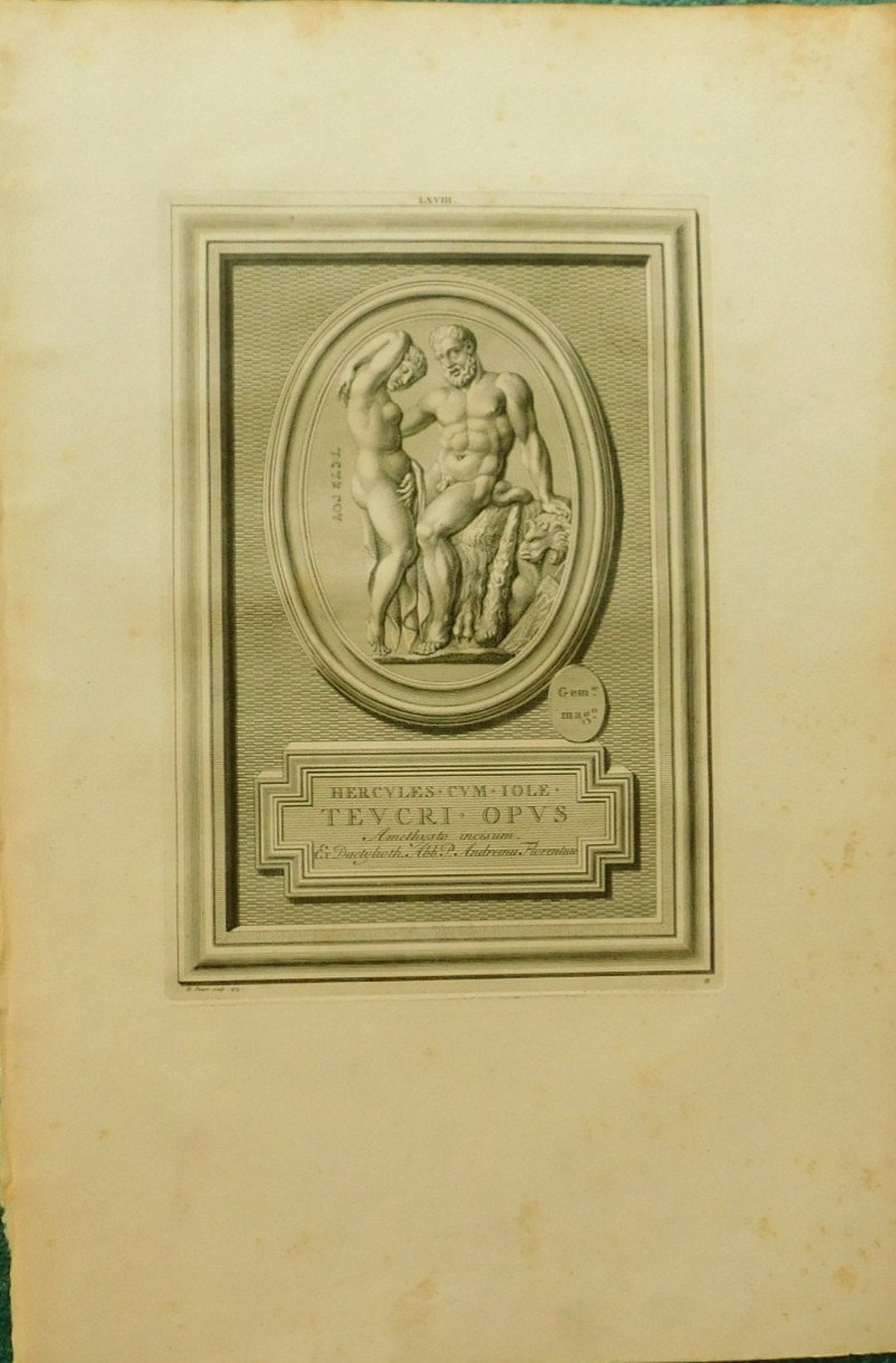 1724 Antique Print of Hercules and Iole - Etsy