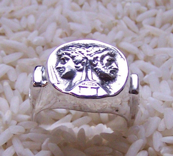 Janus Ring God of New Beginnings Mans Ring in Sterling Silver - Etsy