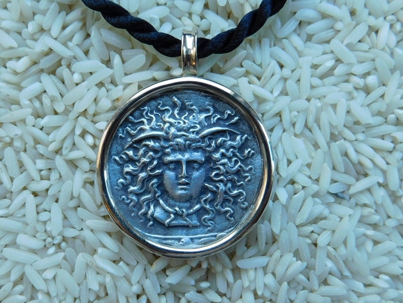 14k/sterling Silver Medusa Pendant - Etsy