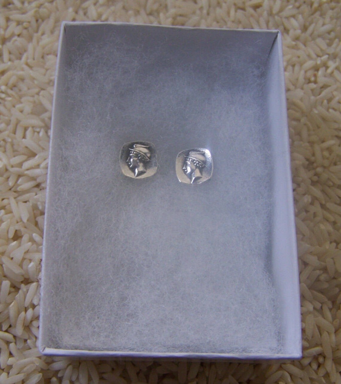 Sterling Silver Mercury/hermes Button Earrings | Etsy