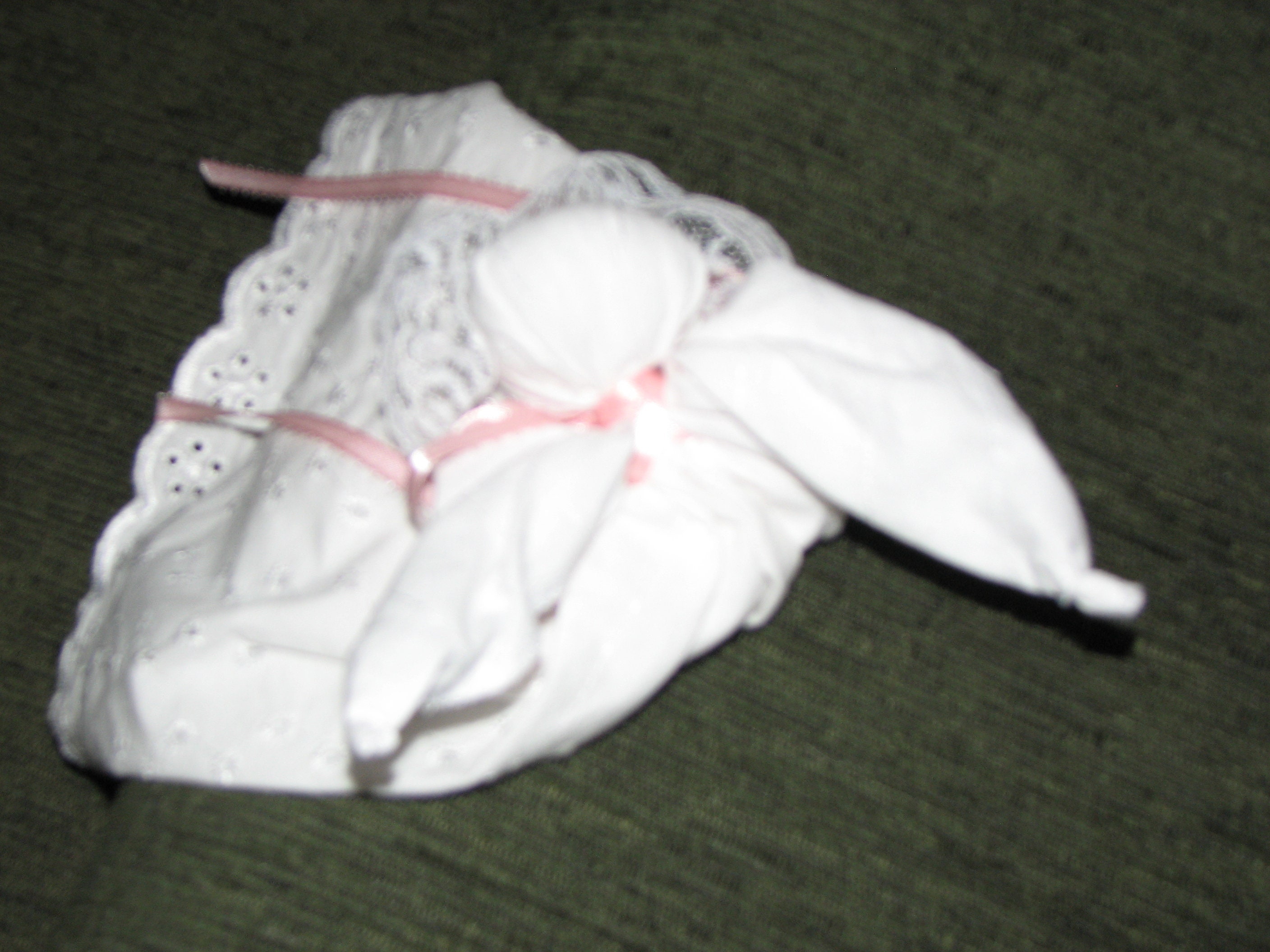 White Hanky Baby, Prayer Doll, Pew Baby With Eyelet Fabric Great for ...