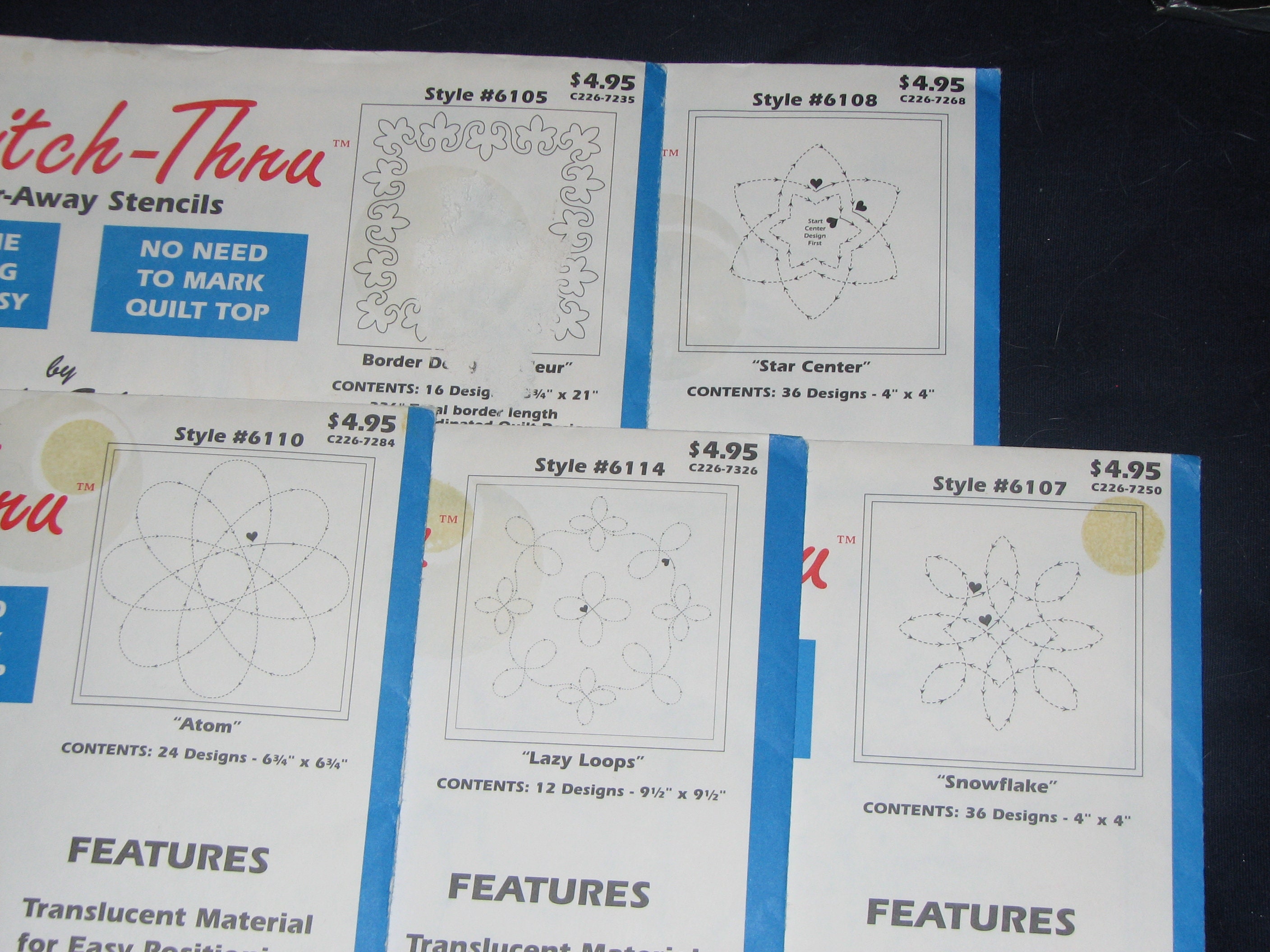 Stitch Thru Tear Away Stencils for Quilting. Machine Quilting Made Easy ...