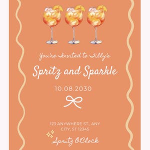 Spritz and Sparkle Invitation Template | Editable Canva Invite ...