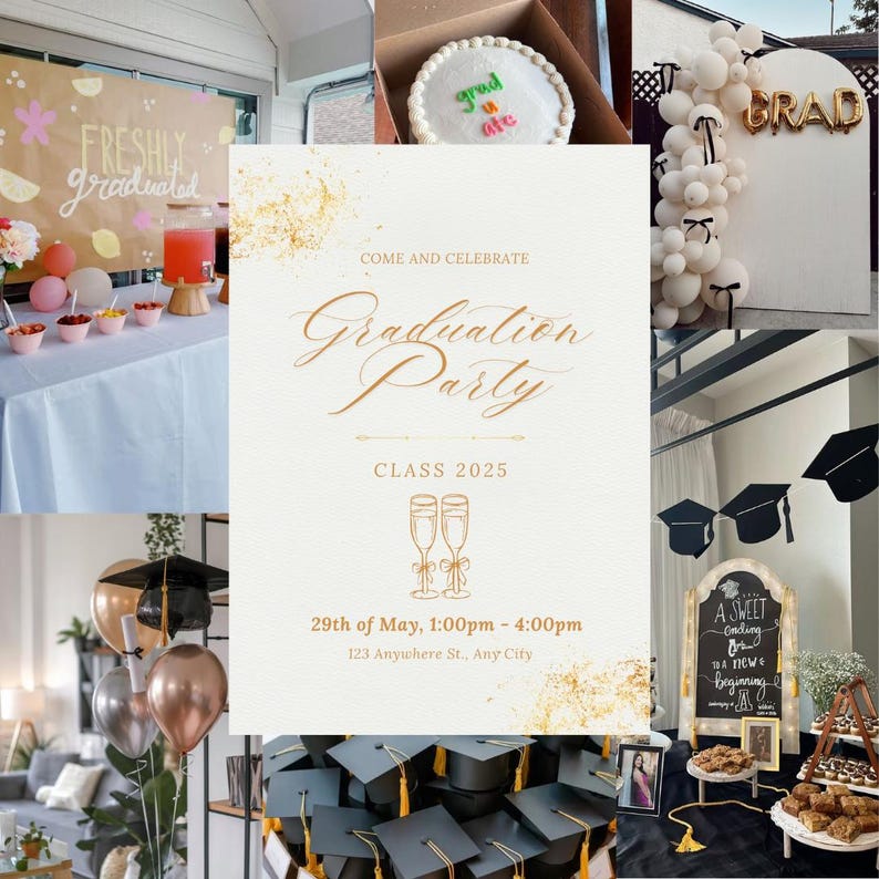 Graduation Party Invitation - Digital Download Template | Editable ...
