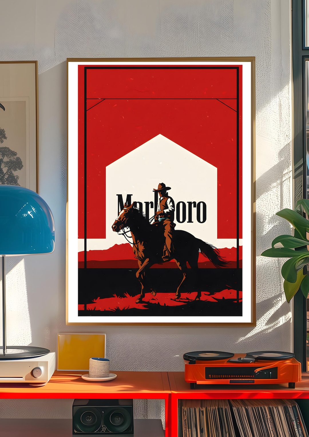 Vintage Cigarette Western Poster Print, Retro Marlboro Print, Tobacco ...