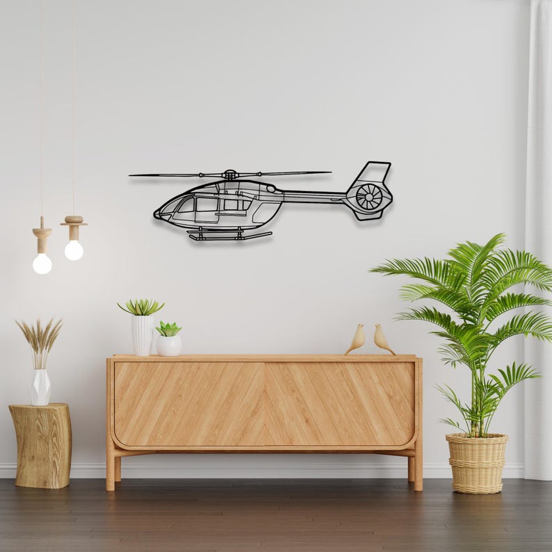 Airbus H145 Silhouette - Custom Metal Airplane Wall Art & Unique Wall ...