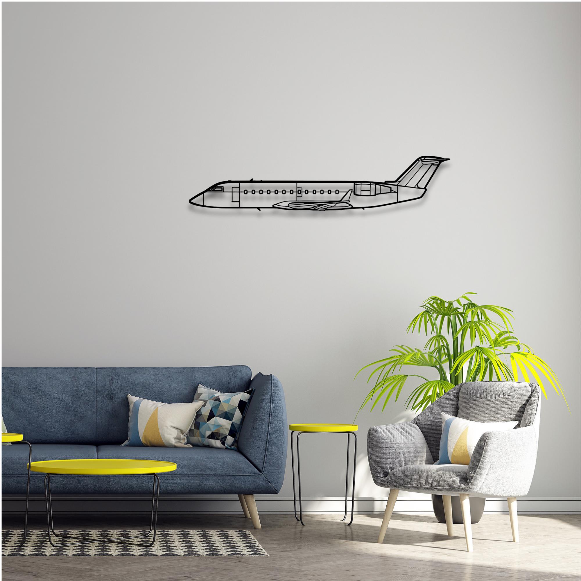 Bombardier CRJ200 Silhouette - Custom Metal Airplane Wall Art & Unique ...