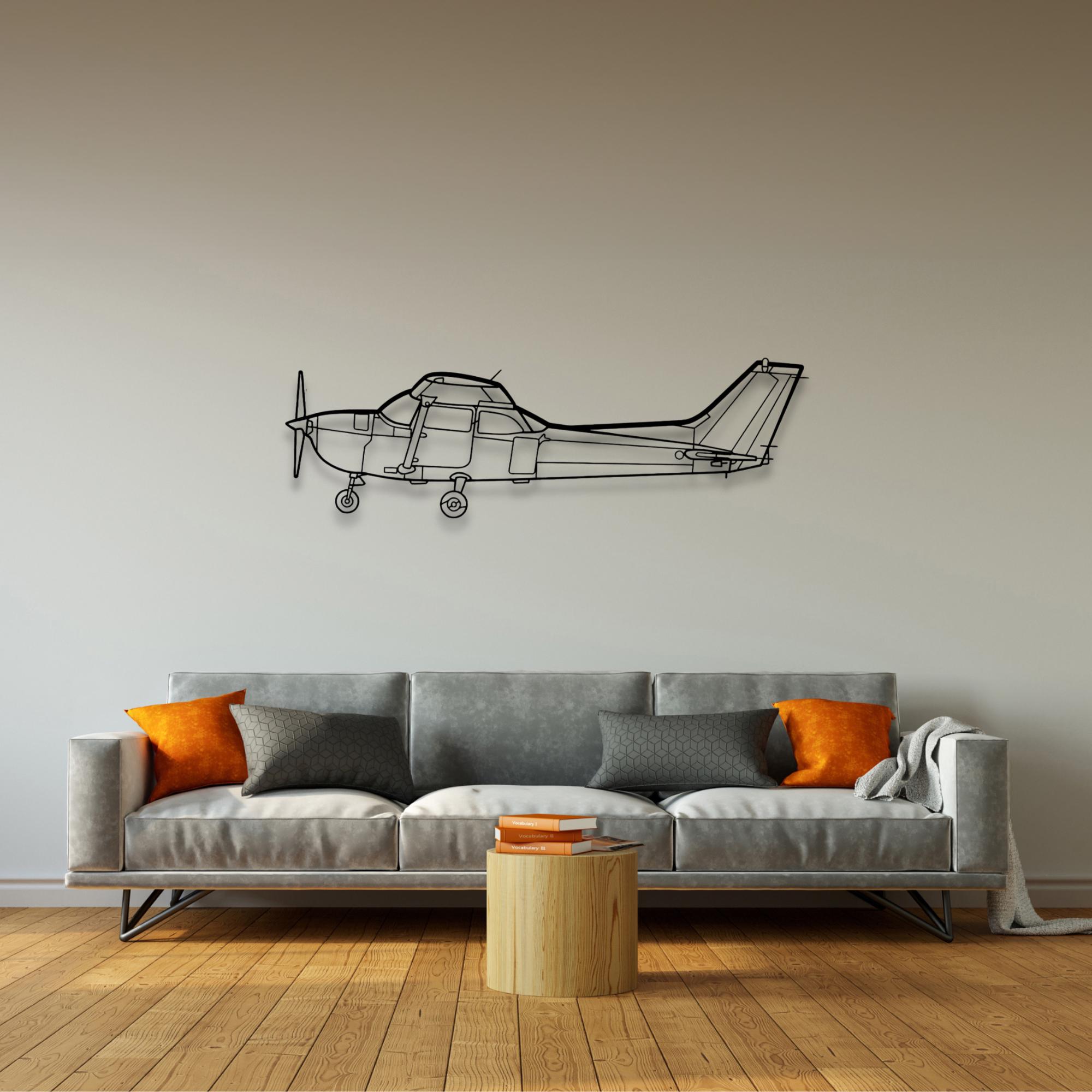 Cessna 172 Skyhawk Silhouette - Custom Metal Airplane Wall Art & Unique ...