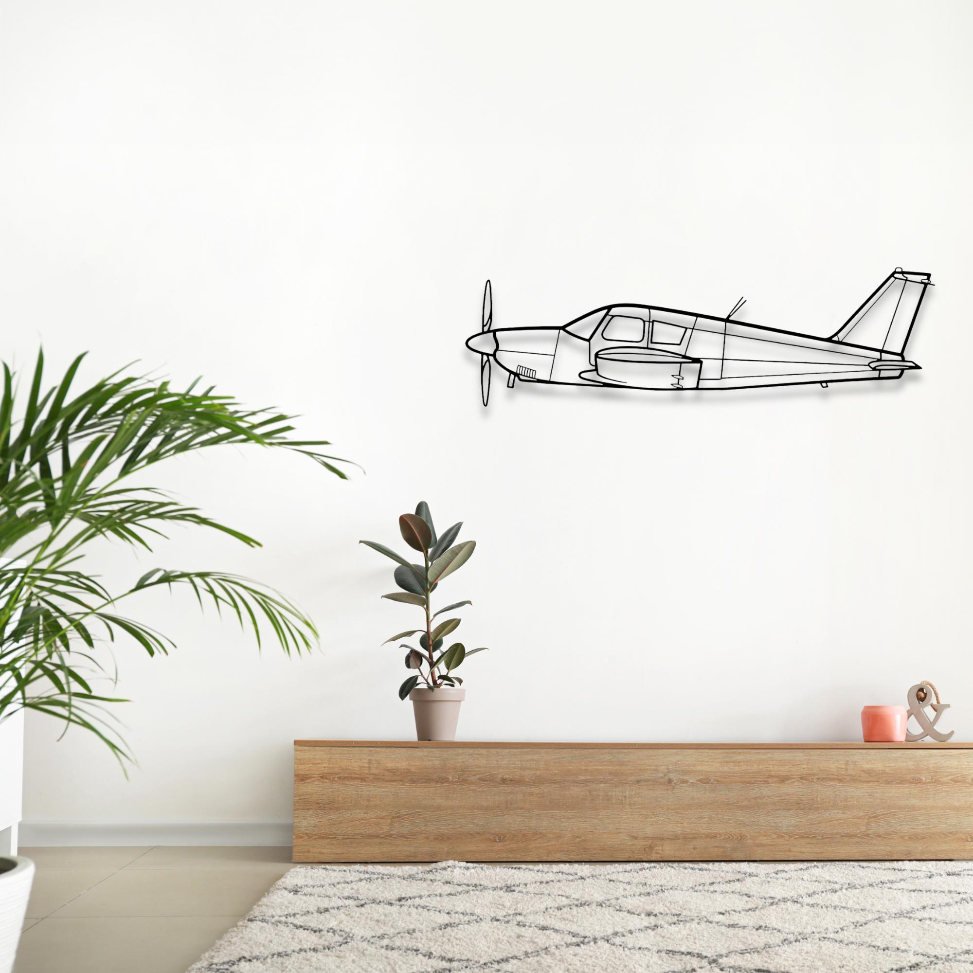 Piper PA-28 Cherokee Silhouette - Custom Metal Airplane Wall Art ...