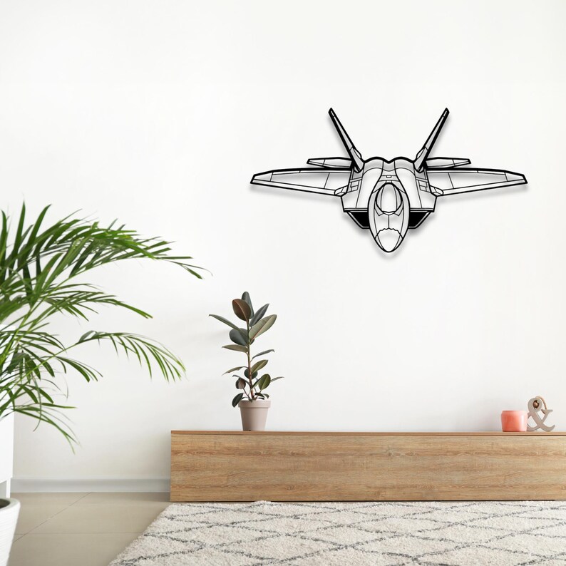 Lockheed Martin F-22 Raptor Angle Silhouette - Custom Metal Airplane ...