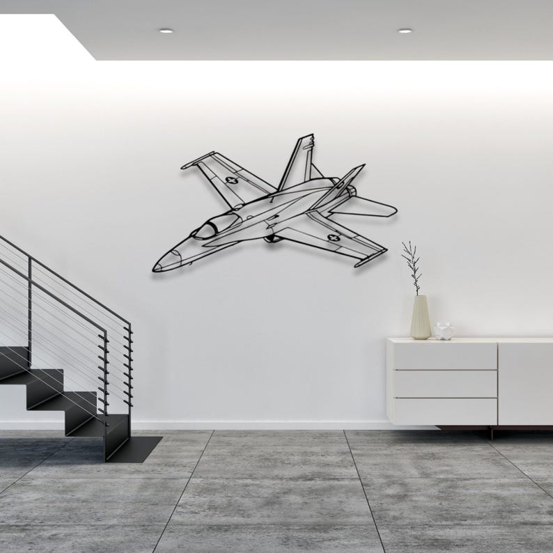 Boeing F/A-18C Super Hornet Silhouette - Custom Metal Airplane Wall Art ...