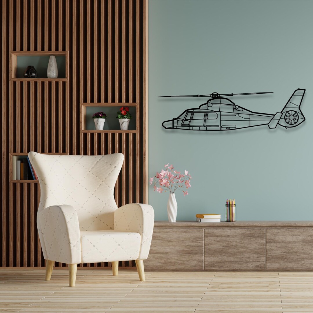 Eurocopter Dauphin AS365 N3+ Silhouette - Custom Metal Airplane Wall ...