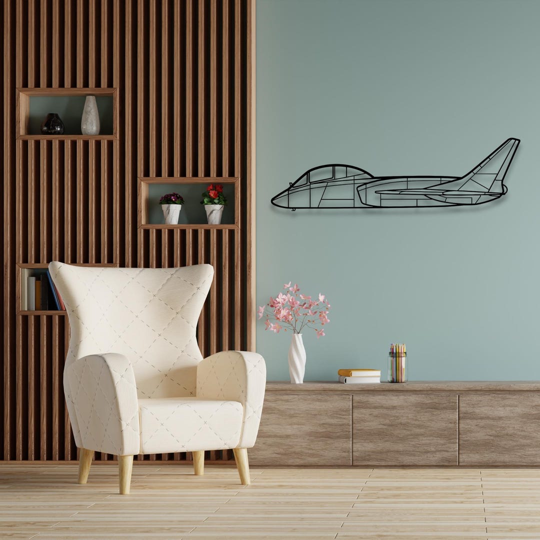 Vought F7U Cutlass Silhouette - Custom Metal Airplane Wall Art & Unique ...