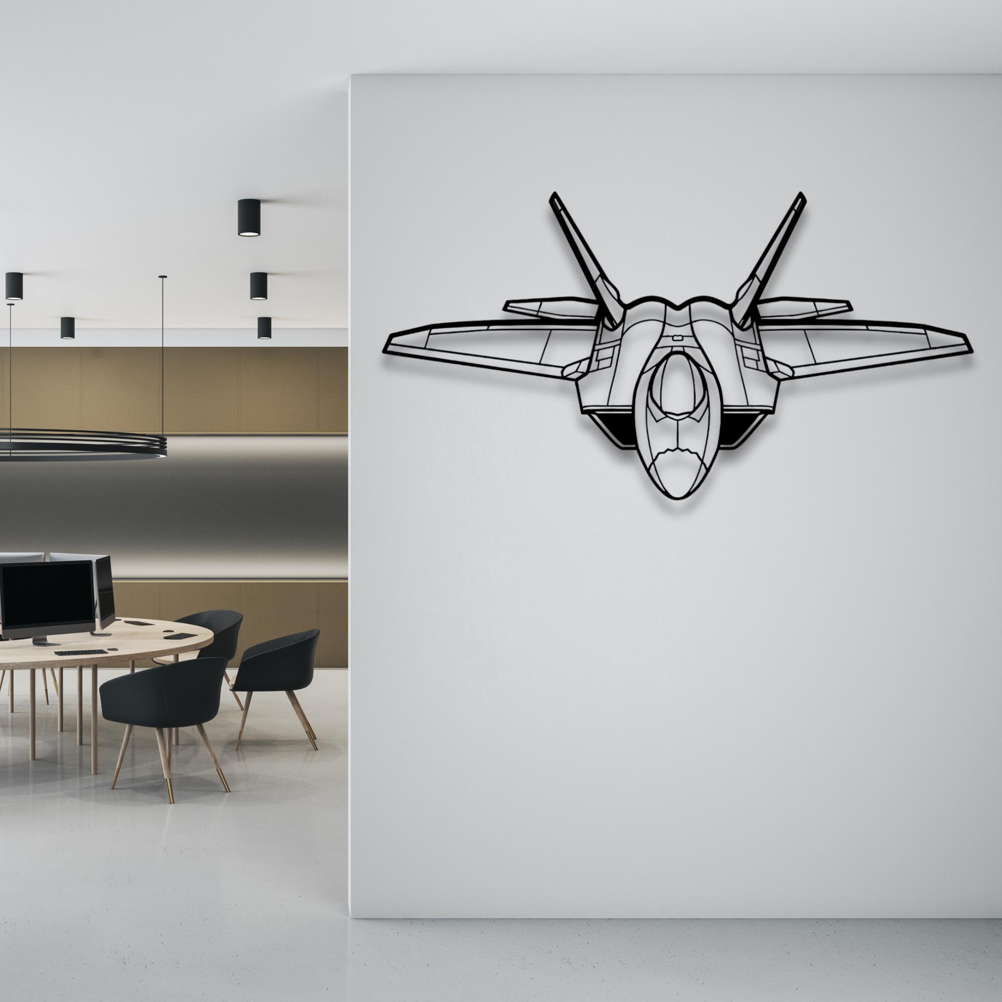 Lockheed Martin F-22 Raptor Angle Silhouette - Custom Metal Airplane ...
