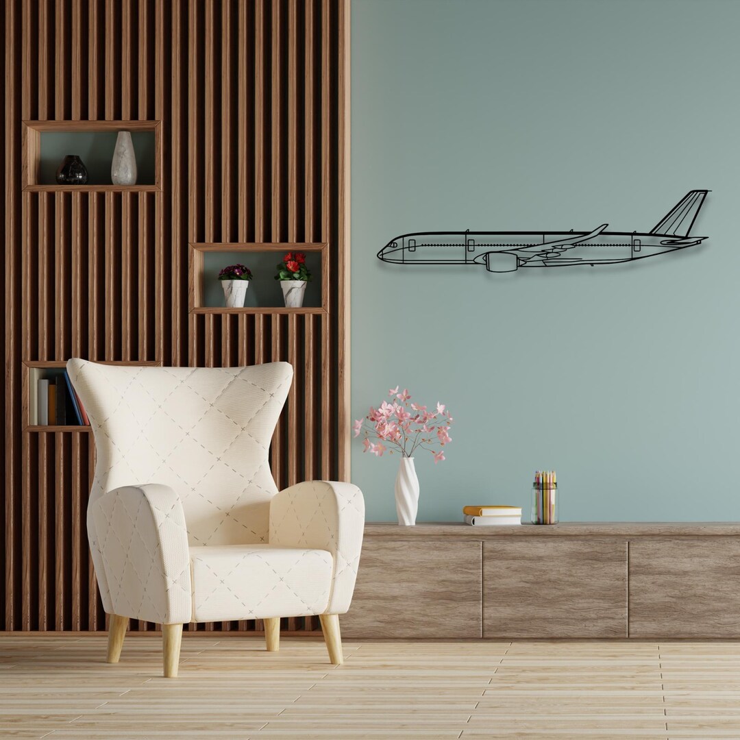 Airbus A350 Silhouette - Custom Metal Airplane Wall Art & Unique Wall ...